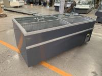 China Commercial Island Display Freezer with Up-Down Glass Door and Static Cooling OCEANUS210 for sale