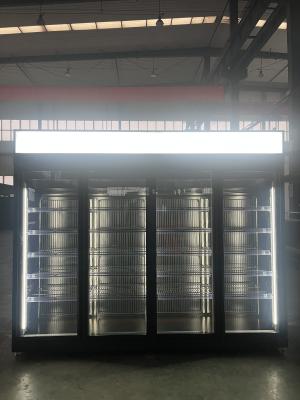 China TRIMA 2500mm 4-Door Glass Door Self-Contained Display Cooler – 700mm Depth, 5 Shelves, LED, SAIWEI EC Fan, Low-E Glass for sale
