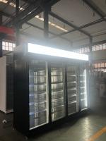 China TRIMA 2500mm 4-Door Glass Door Self-Contained Display Cooler – 700mm Depth, 5 Shelves, LED, SAIWEI EC Fan, Low-E Glass for sale