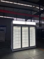 China TRIMA 1875mm 3-Door Glass Door Self-Contained Display Cooler – 700mm Depth, 5 Shelves, LED, SAIWEI EC Fan, Low-E Glass for sale