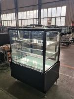 China Commercial Refrigerated Cake Display Showcase with Two Glass Shelves and Anti-Fog Front Glass VERA90DS for sale