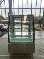 China Commercial Refrigerated Cake Display Showcase with Curved Anti-Fog Glass and Three Shelves ROSA90TS for sale