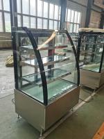 China Commercial Refrigerated Cake Display Showcase with Curved Anti-Fog Glass and Three Shelves ROSA90TS for sale