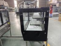 China Commercial Countertop Cake Display Fridge with Flat Glass and Copper Pipe LISA90R for sale