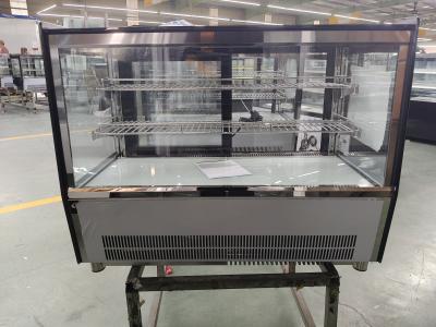China Commercial Countertop Cake Display Fridge with Flat Glass and Copper Pipe LISA90R for sale