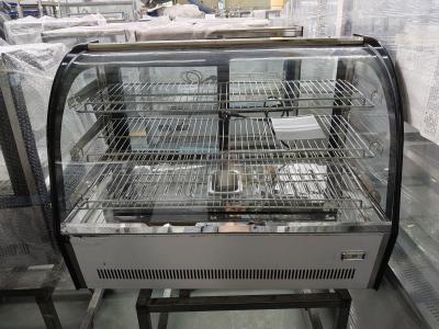China Curved Glass Countertop Heated Display Warmer for Bakery Pastry Showcase LISA90CW for sale