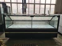 China PHEA 2500mm Semi-Vertical Plug-in Display Case with Flat Glass – 740mm Depth, Secop R290, Stainless Steel 304 for sale