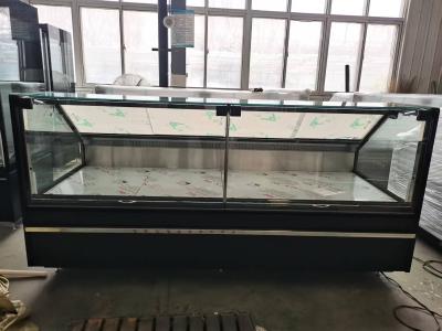 China PHEA 2500mm Semi-Vertical Plug-in Display Case with Flat Glass – 740mm Depth, Secop R290, Stainless Steel 304 for sale
