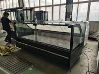 China PHEA 2500mm Semi-Vertical Plug-in Display Case with Flat Glass – 740mm Depth, Secop R290, Stainless Steel 304 for sale