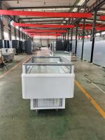 China VISION 150 Freezer and Fridge interchangeable Chain Commercial Supermarket Sliding Glass Top Open Door Island Meat Cooler Chest Freezer for sale