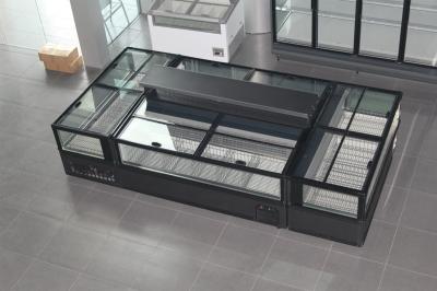 China GRAND210 Island Freezer Four-Sided Display Free Combination Refrigerator Fresh Meat and Fish Commercial Freezer for sale