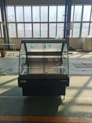 China NARO 1000mm Curved Glass Display Case with Lift-Up Door – Self-Contained R290, Back Storage Cabinet for sale