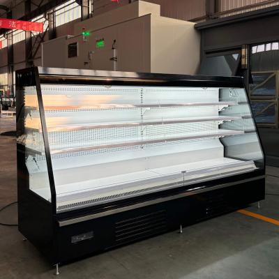 China High‑Capacity Open Air Curtain Display Chiller R290 for Deli Dairy Merchandising for sale