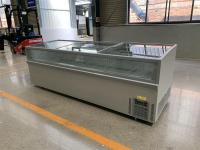 China GRACE250VS Inverter Combined Island Freezer Supermarket Sliding Top Glass Chest Combined Island Commercial Freezer for sale
