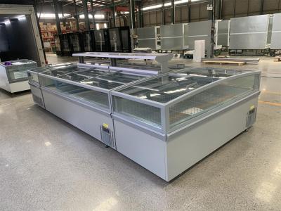 China GRACE250VS Inverter Combined Island Freezer Supermarket Sliding Top Glass Chest Combined Island Commercial Freezer for sale