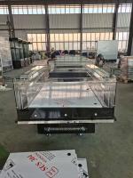 China PRO 1364mm Semi-Vertical 4-Sided Transparent Display Cooler – 1184mm Depth, R290, EBM Fan, Low-E Door for sale