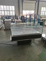 China PRO 1364mm Semi-Vertical 4-Sided Transparent Display Cooler – 1184mm Depth, R290, EBM Fan, Low-E Door for sale