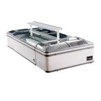 China VENUS250 Supermarket Commercial Deep Chest Double Glass Door Refrigerators Island Freezers for sale