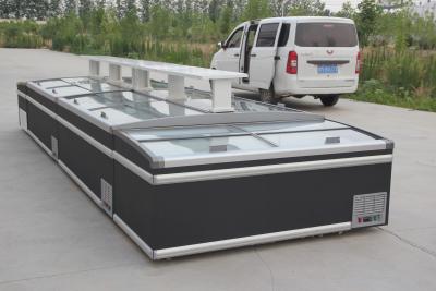 China OCEANUS250VS Customizable Inverter Modular  Supermarket Combination Commercial Glass Door Chest Island Freezer for sale