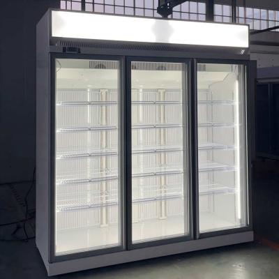 China TRIMA Triple‑door Extended Upright Glass Door Fridge For Hypermarket Fresh Merchandising for sale