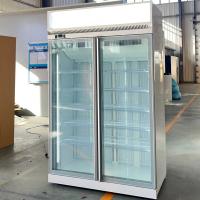 China TRIMA Double‑Door Triple Anti‑fog Glass Upright Glass Door Freezer For Supermarket for sale