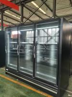 China Supermarket Upright Glass Door Freezer with 5 Layers Adjustable Shelves and LED CRONUS234 for sale