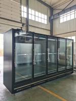 China Commercial Upright Glass Door Freezer with Tall Extra Long Display Frontage CRONUS390L for sale