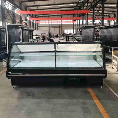 China THEA 2500mm Large Curved‑Glass Serve‑Over Deli Refrigerated Merchandiser for sale