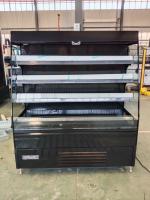 China Plug In Semi Vertical Open Display Fridge with LED Lights and Night Curtain IDEA130 for sale