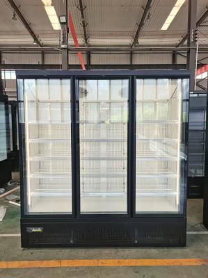 China Supermarket Upright Glass Door Fridge with Low-E Doors and Vertical Lights MAXIMA3DR for sale