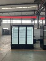 China MAXIMA Double Glass Door Standalone Refrigerated Showcase – 700mm Depth, 5 Metal Wire Racks, Vertical Strip LED, Low-E Insulated Glass for sale
