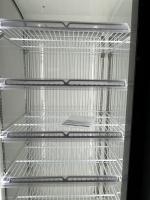 China MAXIMA Dual Glass Door Plug-and-play Merchandising Chiller – 700mm Depth, 5 Removable Wire Shelves, Internal Vertical LED, Low-E Energy Saving Glass for sale