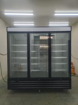 China KBGDM 2040mm Three Glass Door Merchandising Freezer with Inverter – 800mm Depth, 5 Heavy-Duty Shelves, Vertical LED, Triple Anti-Fog Glass for sale