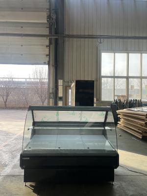China NARO 1500mm Curved Glass Display Case with Flip Door – Self-Contained R290, Rear Storage Space for sale