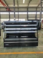 China SEMI Panoramic End Panel Open Front Cooler LED Lit Fruit & Deli Display Chiller for sale