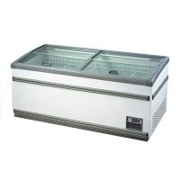 China glass top island freezer Supermarket Island Freezer with DC inverter compressor for sale