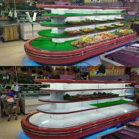 China Supermarket Refrigeration Open Display Fridge Semi Height And Island Open Chiller Design for sale