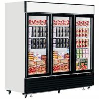 China High Efficiency Upright Glass Door Freezer Long Handle Showcase Refrigeration Display Case for sale