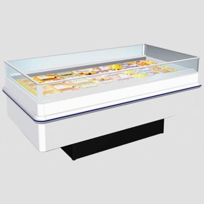 China Ventilated Cooling Glass Top Island Fridge With Customized Color for sale