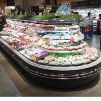 China Semi Vertical Supermarket Open Display Fridge Fan Cooling 2200 * 1080 * 1500mm for sale