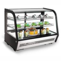 China Digital Thermostat Bakery Display Refrigerator Curved Glass Refrigerated Cake Display Case for sale