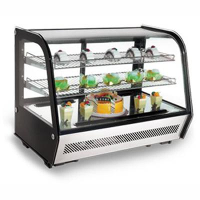 China Digital Thermostat Bakery Display Refrigerator Curved Glass Refrigerated Cake Display Case for sale