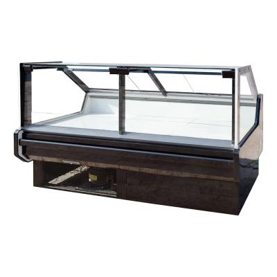 China Plug In Supermarket Self Service Display Fridges With Front Lift Up Straight Glass Door for sale