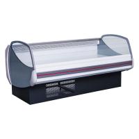 China Customized Color Deli Display Fridge Open Top Fish Showcase Open Top Front Glass for sale