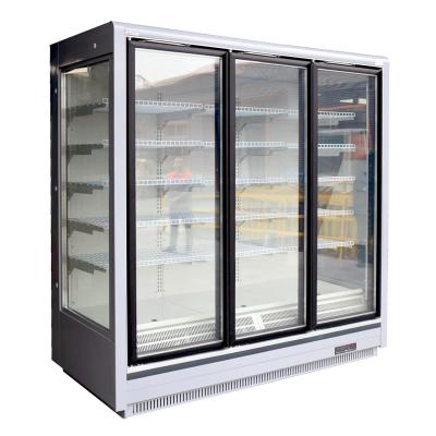 China Auto Defrosting Multideck Display Freezer With Triple Glazed Anti-fog Glass Door for sale