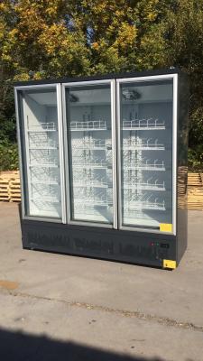 China 220V Voltage Upright Glass Door Freezer Digital Thermostat Air Cooling R290 Refrigerant for sale
