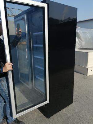 China Stand Up Glass Door Freezer Merchandiser Air Cooling Custom Color With Vertical LED Tube for sale