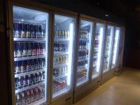 China Custom Upright Glass Door Freezer High Density Polyurethane Insulation for sale