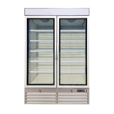 China 1000L Supermarket Glass Door Display Freezer With Inner Vertical LED Lighting for sale