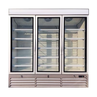 China Commercial Display Upright Glass Door Freezer Refrigerator For Frozen Foods for sale